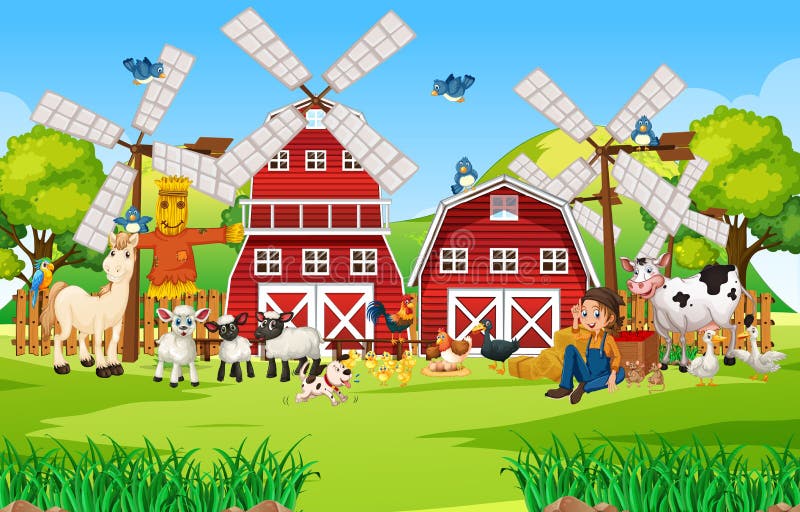 Happy farm animals stock vector. Illustration of farm - 39485474