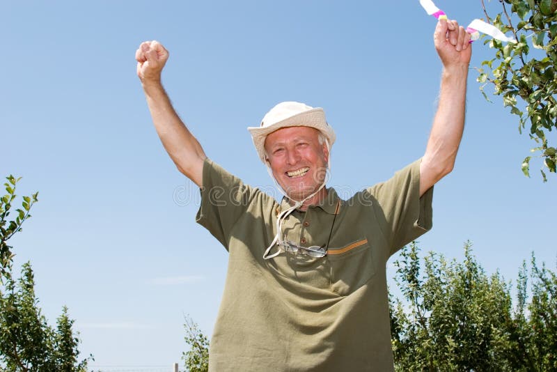 Happy farmer man stock photo. Image of blue, portrait - 10533474