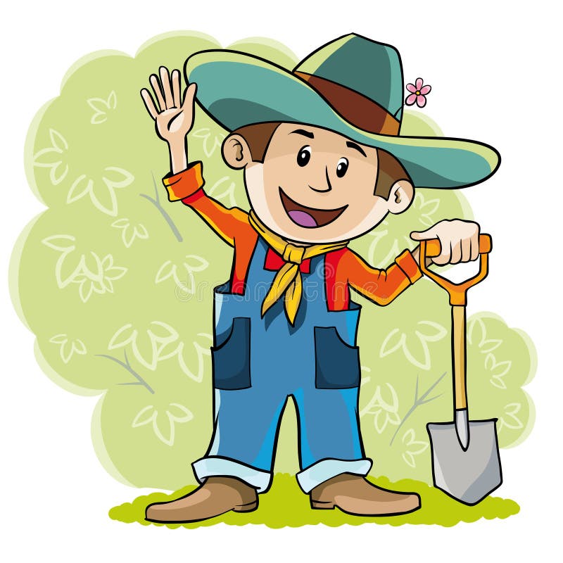 Happy Farmer Cartoon,vector Illustration. Stock Vector - Illustration ...