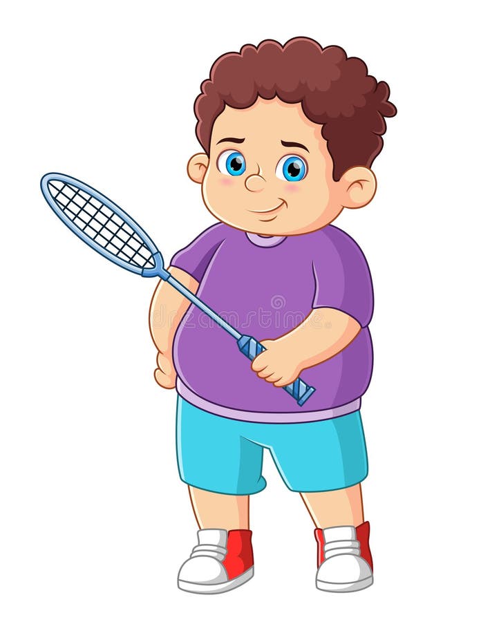 Boy Badminton Racket Stock Illustrations – 521 Boy Badminton Racket ...