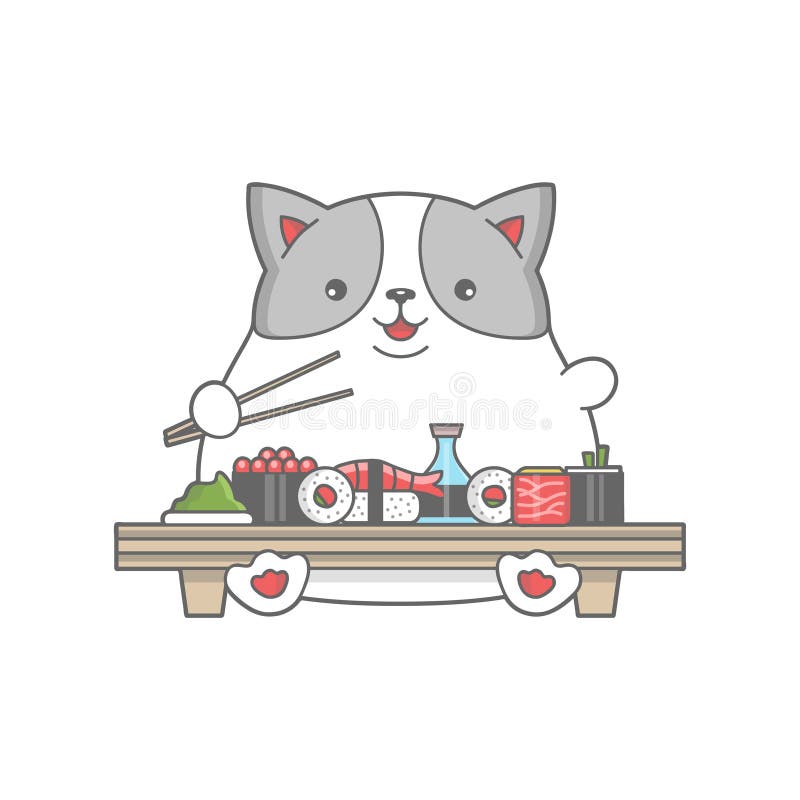 Sushi Cat Character Stock Illustrations – 319 Sushi Cat Character Stock ...