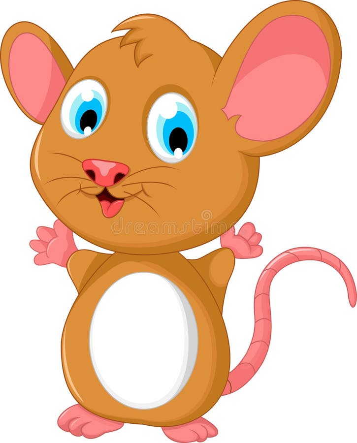 Cute Mouse Cartoon Holding Blank Sign Stock Illustration - Illustration ...