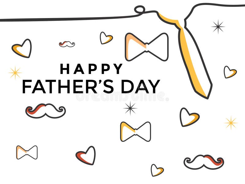 Happy Father Day Background in Minimal Style, Fathers Day Line Art ...