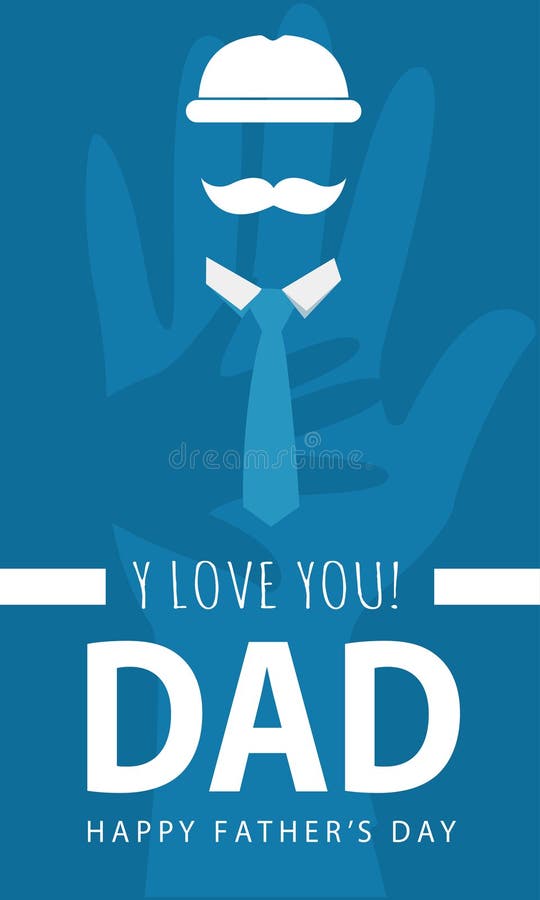 Happy Father Day Poster with Hands Holding Vector Stock Vector ...