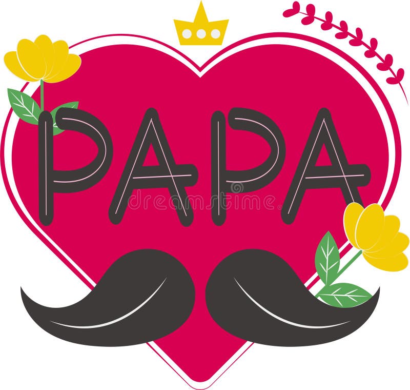 Happy Father S Day Card Heart Flat Vector Symbol Stock Vector ...