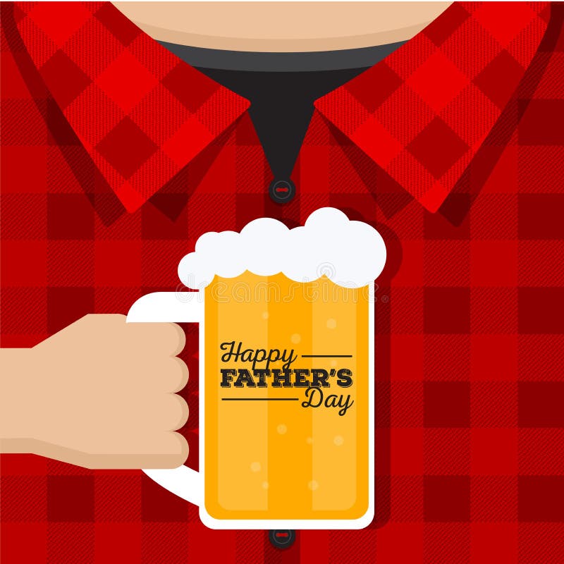 Happy Father S Day Card - You Deserve a Cold Beer Stock Vector ...