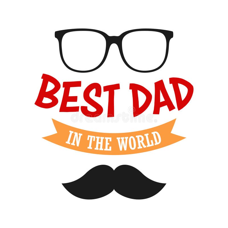 Happy Father`s Day Design on White Background Stock Vector ...