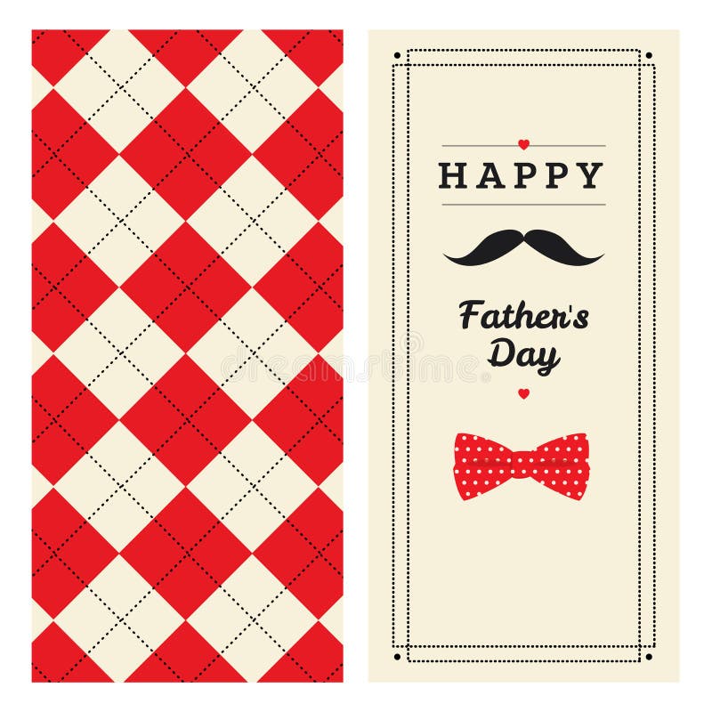 Happy Father S Day Greeting Card with Pattern Stock Illustration ...