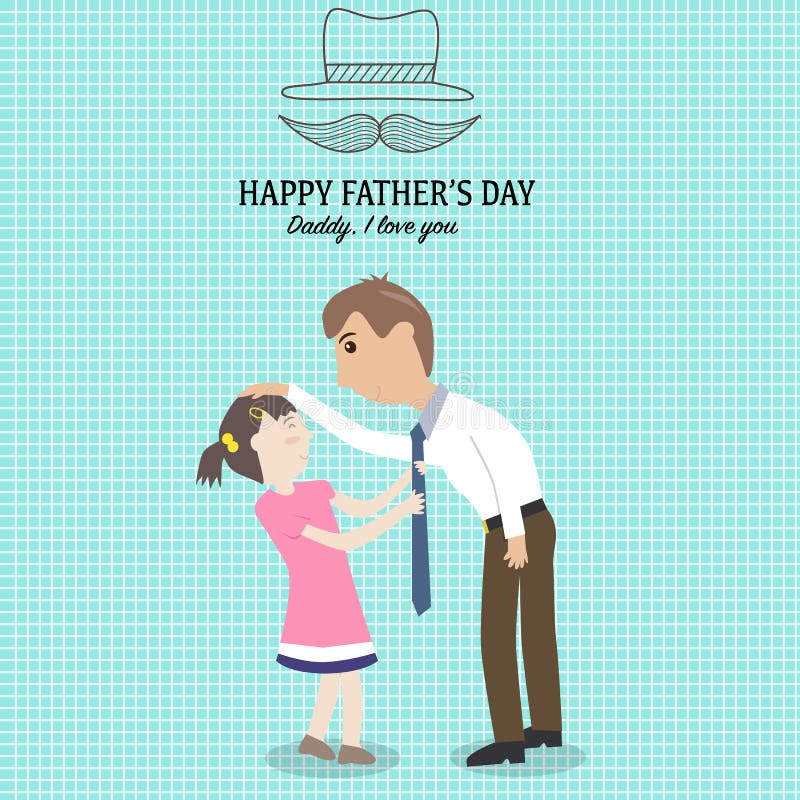 Happy Father S Day with Linear Style Symbol Stock Vector - Illustration ...