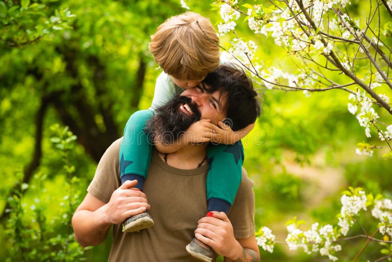 Happy Father. Father`s Day. Man with Son. Stock Image - Image of modern ...