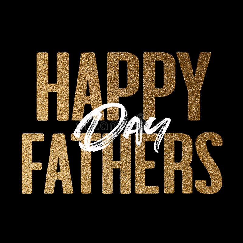 Happy Father S Day Shiny Gold Glitter Typography Message Stock ...