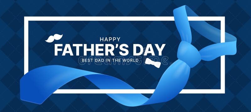 Happy Father S Day Text in White Frame and Blue Necktie Roll Around on ...