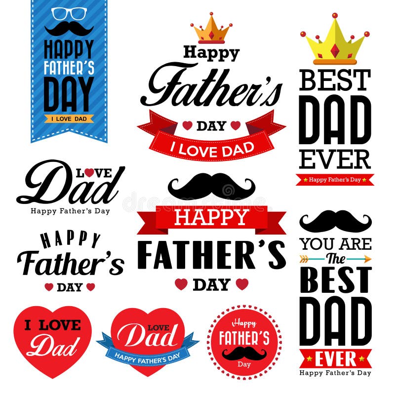 Happy Father S Day Typographical Background Stock Vector Illustration