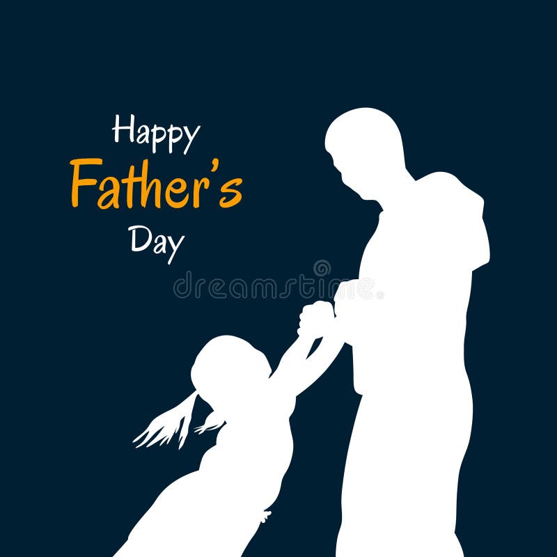 Happy Father S Day Vector Silhouette Illustration Stock Vector ...