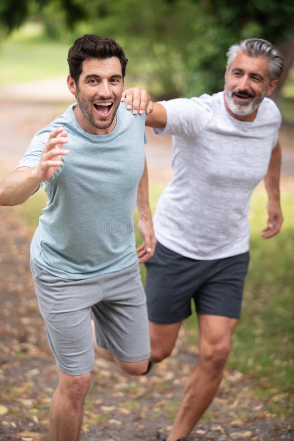 Happy Father and Son Having Fun in Park Stock Photo - Image of smiling ...
