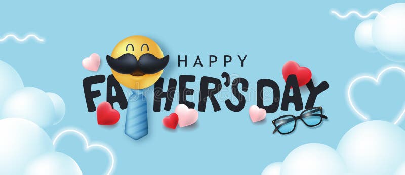 Fathers Day Emoji Vector Design. Happy Father`s Day Text in Mobile ...