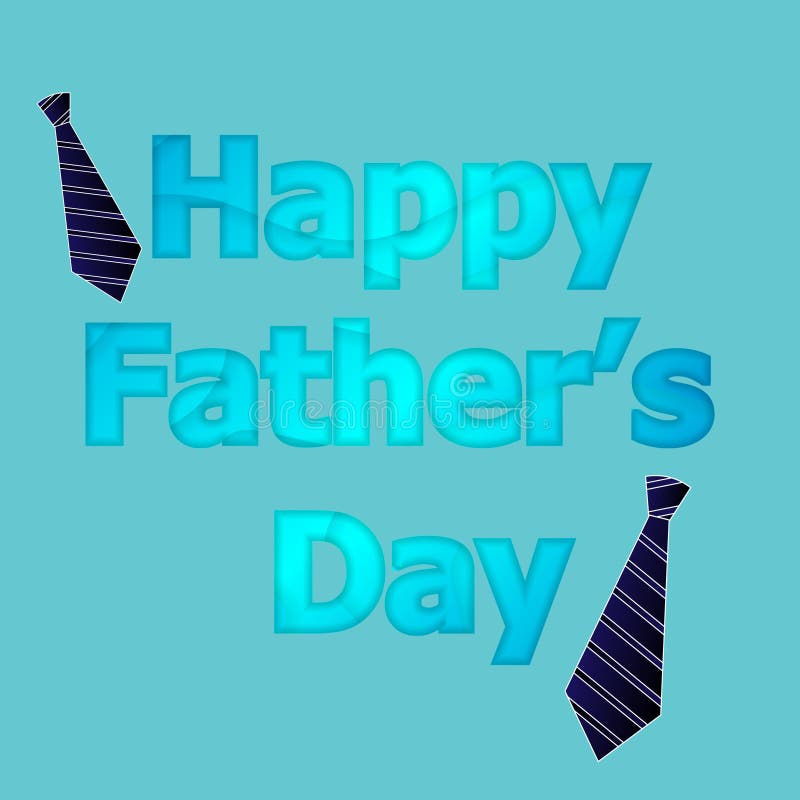 Happy Fathers Day Blue Greeting Card. Vector Illustration Stock Vector ...