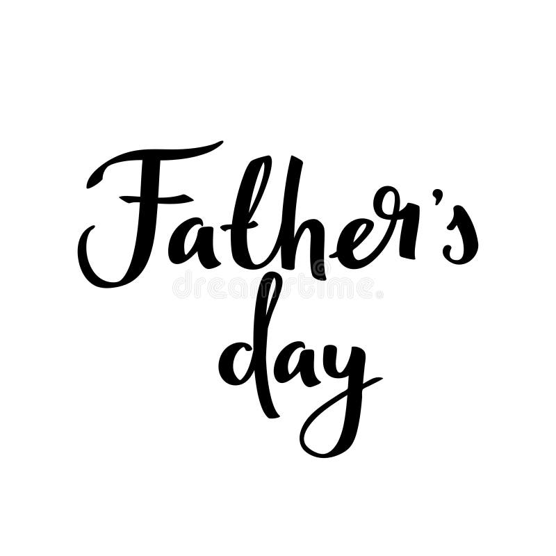 Happy Fathers Day Calligraphy Greeting Card. Vector Illustration Stock ...