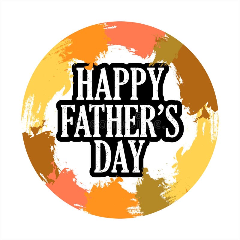 Happy Fathers Day Greeting Card With Watercolor Background Stock