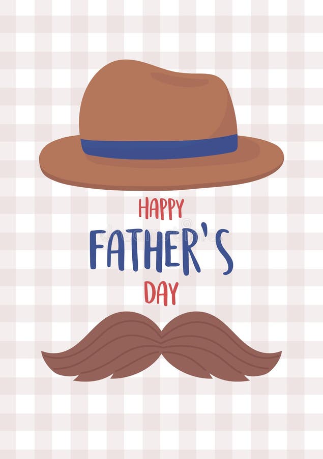 Happy Fathers Day, Moustache and Classic Hat Decoration Stock Vector ... Happy Fathers Day, Moustache and Classic Hat Decoration Stock Vector ...