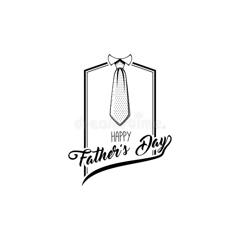 Happy Fathers Day Necktie Icon Fathers Day Greeting Card Design Dad T Vector Stock