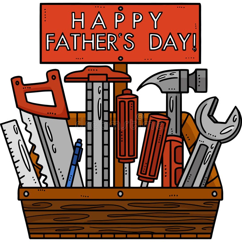 Happy Fathers Day Toolbox Cartoon Colored Clipart Stock Vector ... Happy Fathers Day Toolbox Cartoon Colored Clipart Stock Vector ...