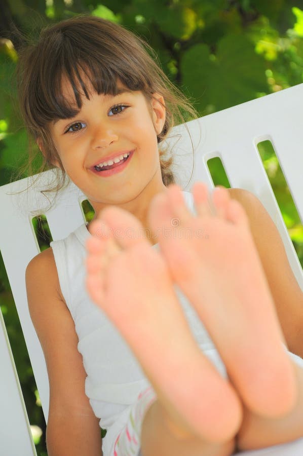 Happy Feet Girl Portrait Stock Image Image Of Joyful 14477649