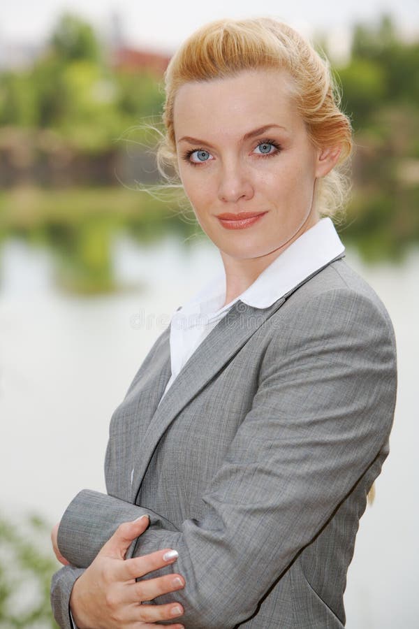Happy female stock image. Image of outdoors, closeup - 15104739