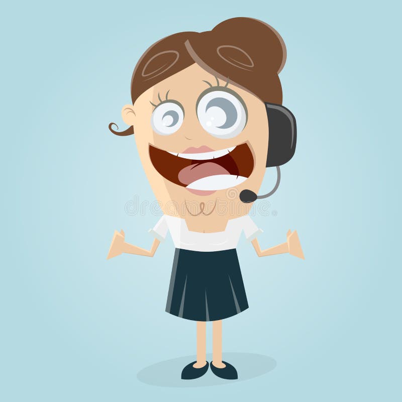 Happy Female Callcenter Agent Stock Vector - Illustration of graphic ...