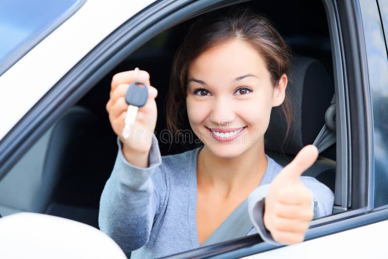 Happy female driver stock image. Image of journey, asian - 25303135