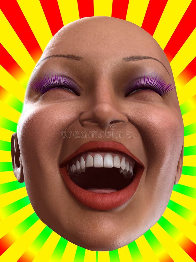 Happy Female Face stock illustration. Illustration of concept - 9309566