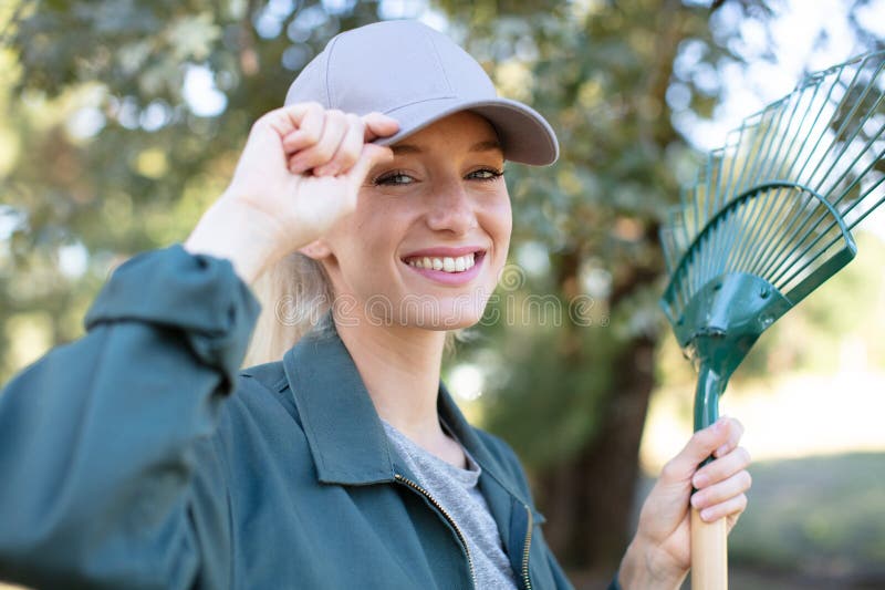 Happy Female Gardener Giving Thumb Up Stock Photo - Image of thumb ...