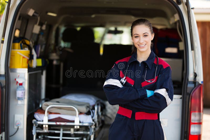 Happy Paramedic Portrait stock image. Image of medical - 21809037