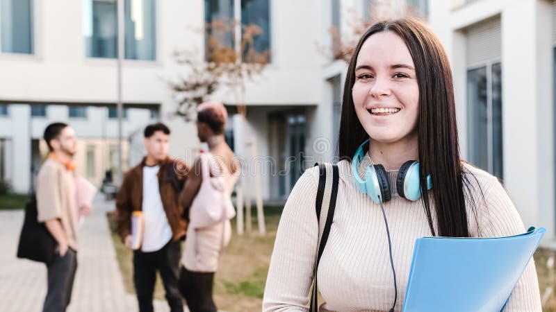 Happy Female Student Smiling To the Camera Stock Image - Image of ...