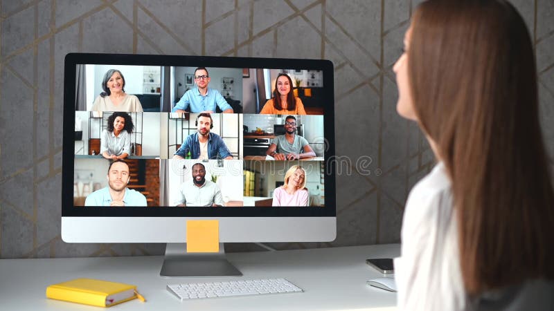 Happy Female Student Using Application for Distance Video Communication ...