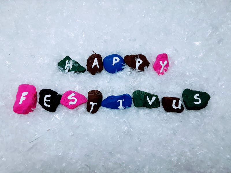 Happy Festivus Message Written on Snow Stock Image - Image of merry ...
