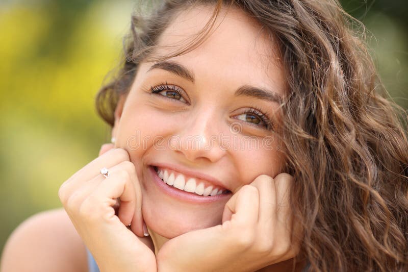 Happy Fiancee Smiling Looking Away Stock Photo - Image of happy, health ...