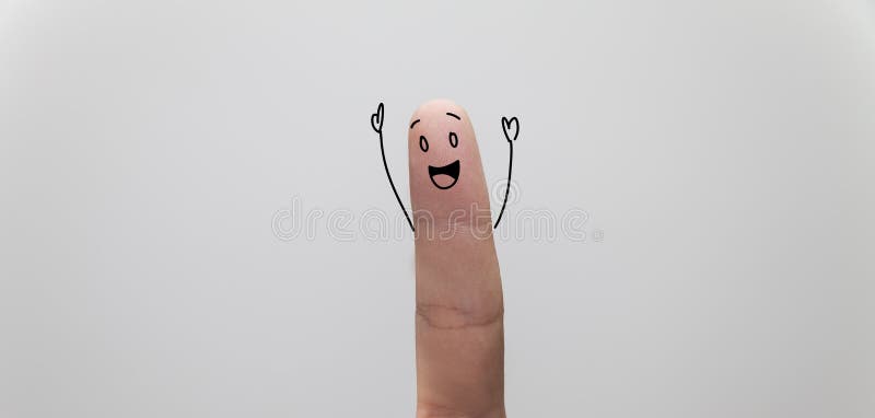 Happy Finger Laughing, Cheering Waving Both Hands Stock Photo - Image ...