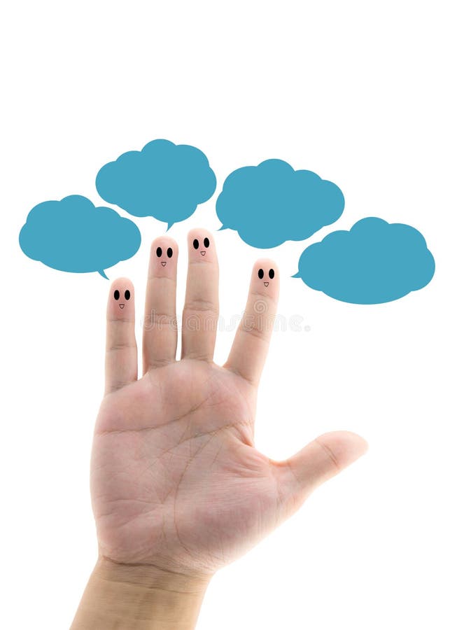 Happy Finger Smileys with Speech Bubbles Stock Image - Image of ...