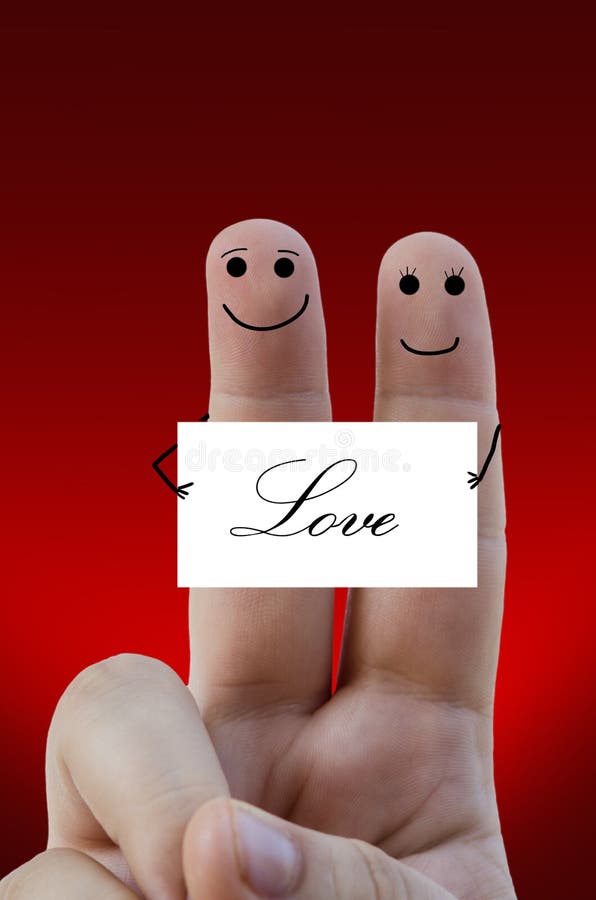 Happy fingers in love stock illustration. Illustration of background ...