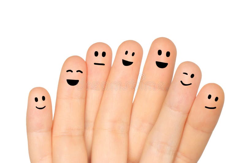 Happy Ok Fingers with Social Network Sign and Icons Stock Photo - Image ...