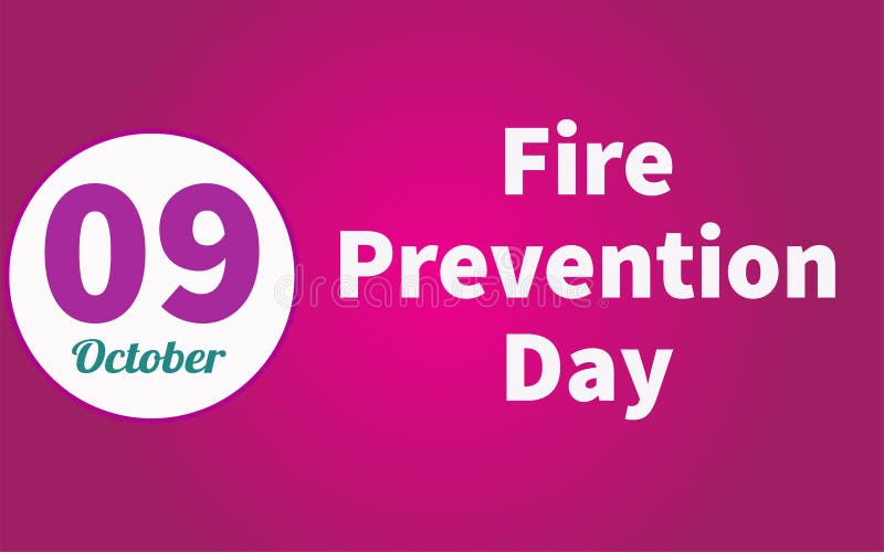 Happy Fire Prevention Day, October 09. Calendar of October Retro Text ...
