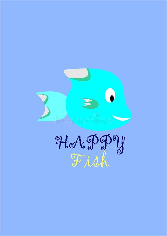 Happy fish logo for kid stock illustration. Illustration of laughing ...