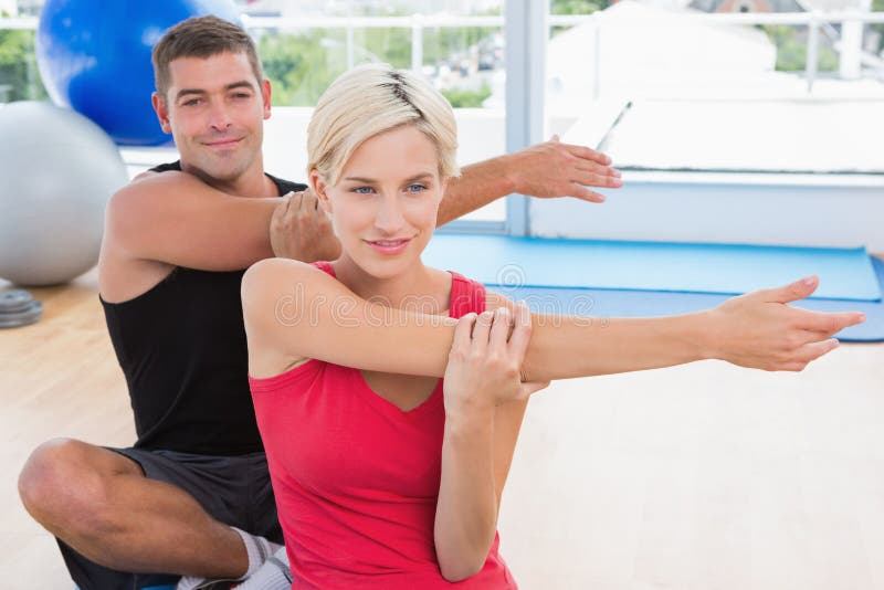 Happy fit couple working stock image. Image of healthy - 50490941