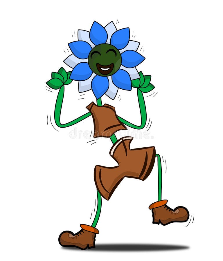 Happy Dancing Flower, Anthropomorphic Flower, Colors, Cartoon. Stock ...