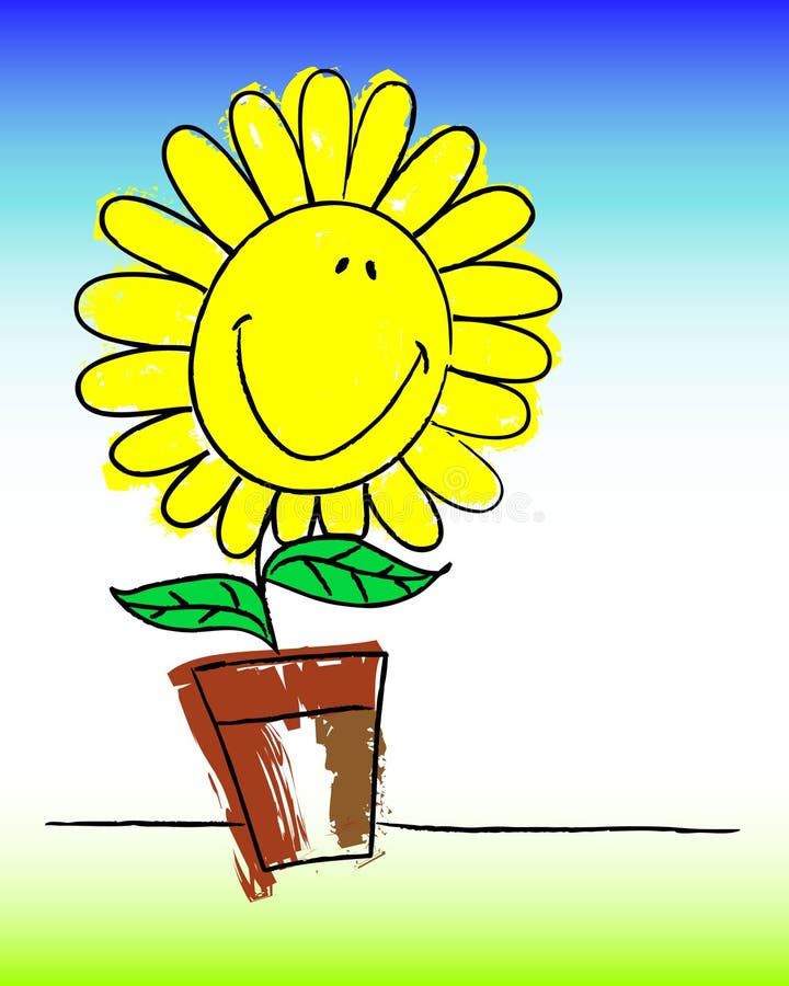 Happy flower stock vector. Illustration of symbolic, blossom - 13055254