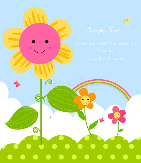 Happy flower stock vector. Illustration of flowers, cute - 43233848
