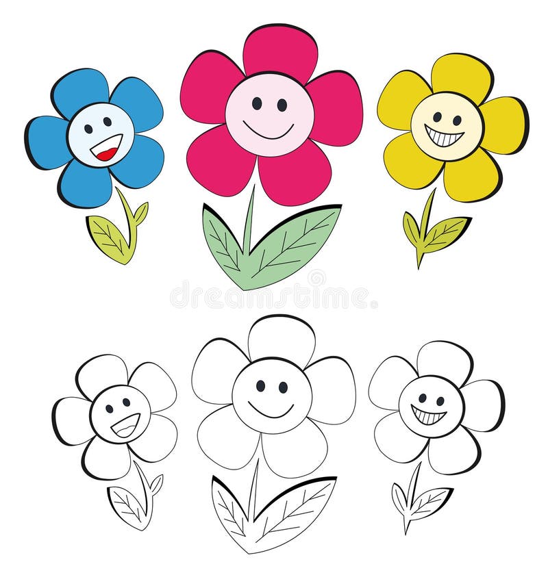 Happy flower stock illustration. Illustration of happy - 14765614
