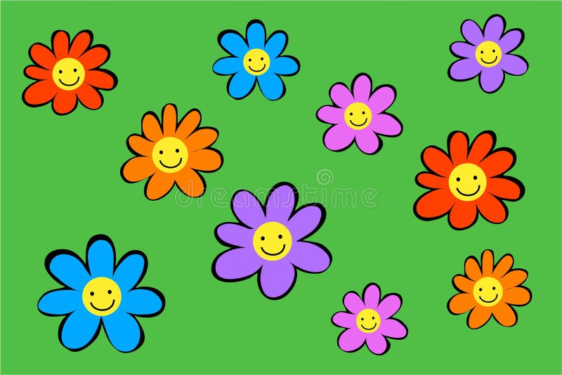 Happy Flowers stock vector. Illustration of happy, designs - 46648