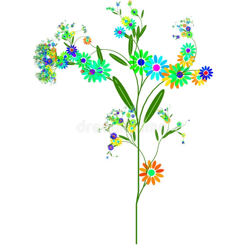 Happy flowers stock illustration. Illustration of color - 6150758